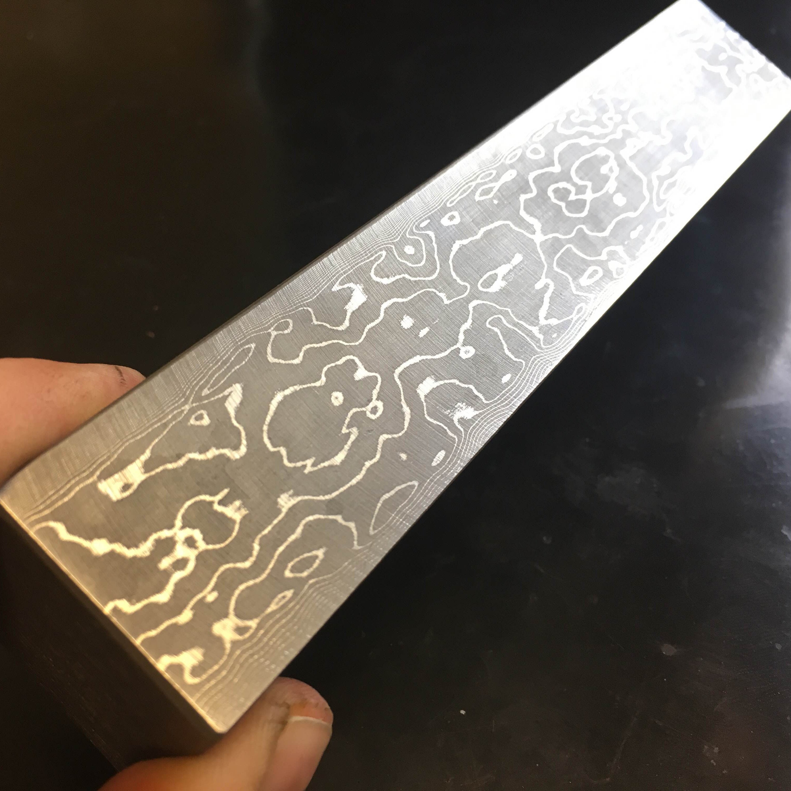 Random Pattern Stainless Damascus Block – Vegas Forge