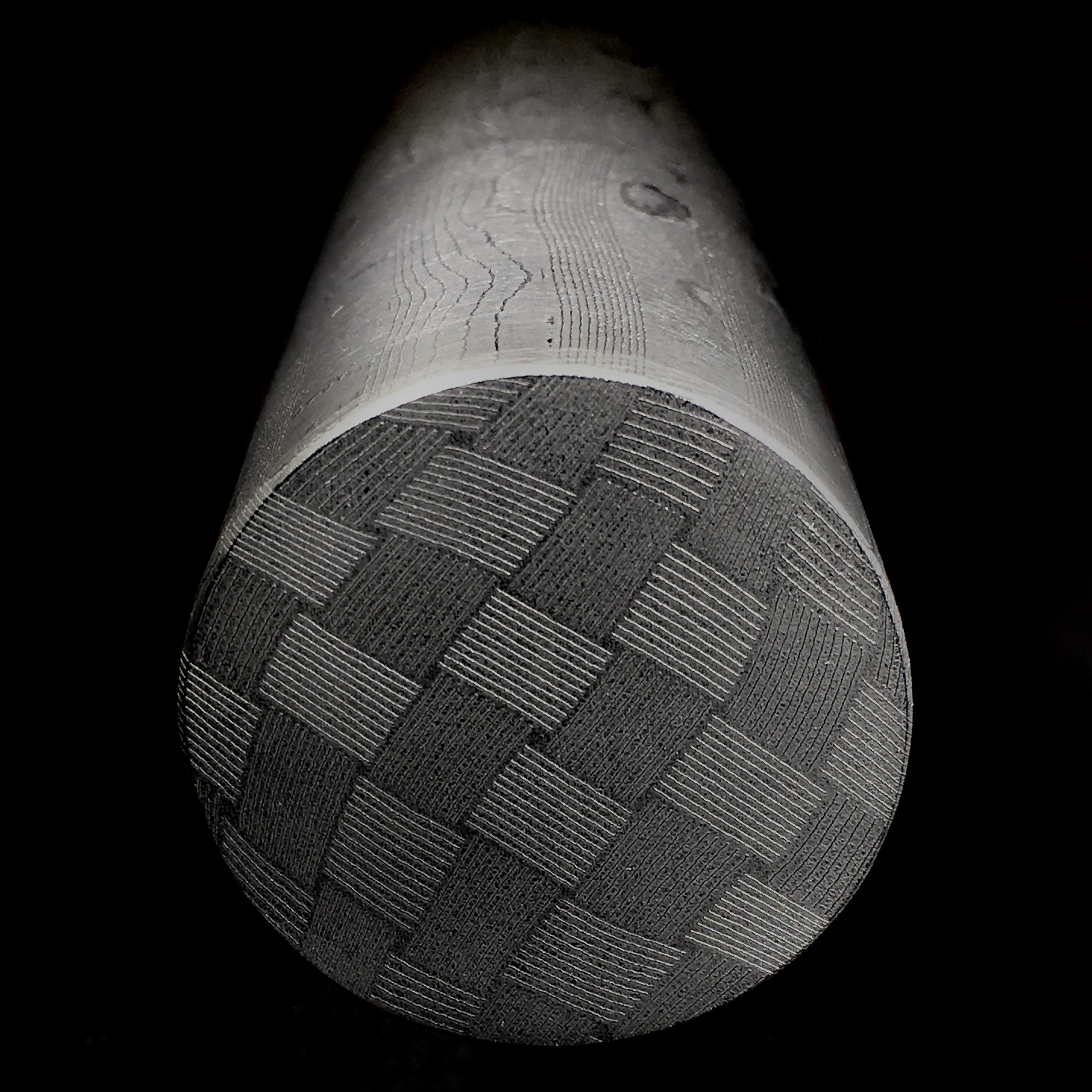 Basketweave Damascus Round Bar – 400+ Layer Stainless | Vegas Forge