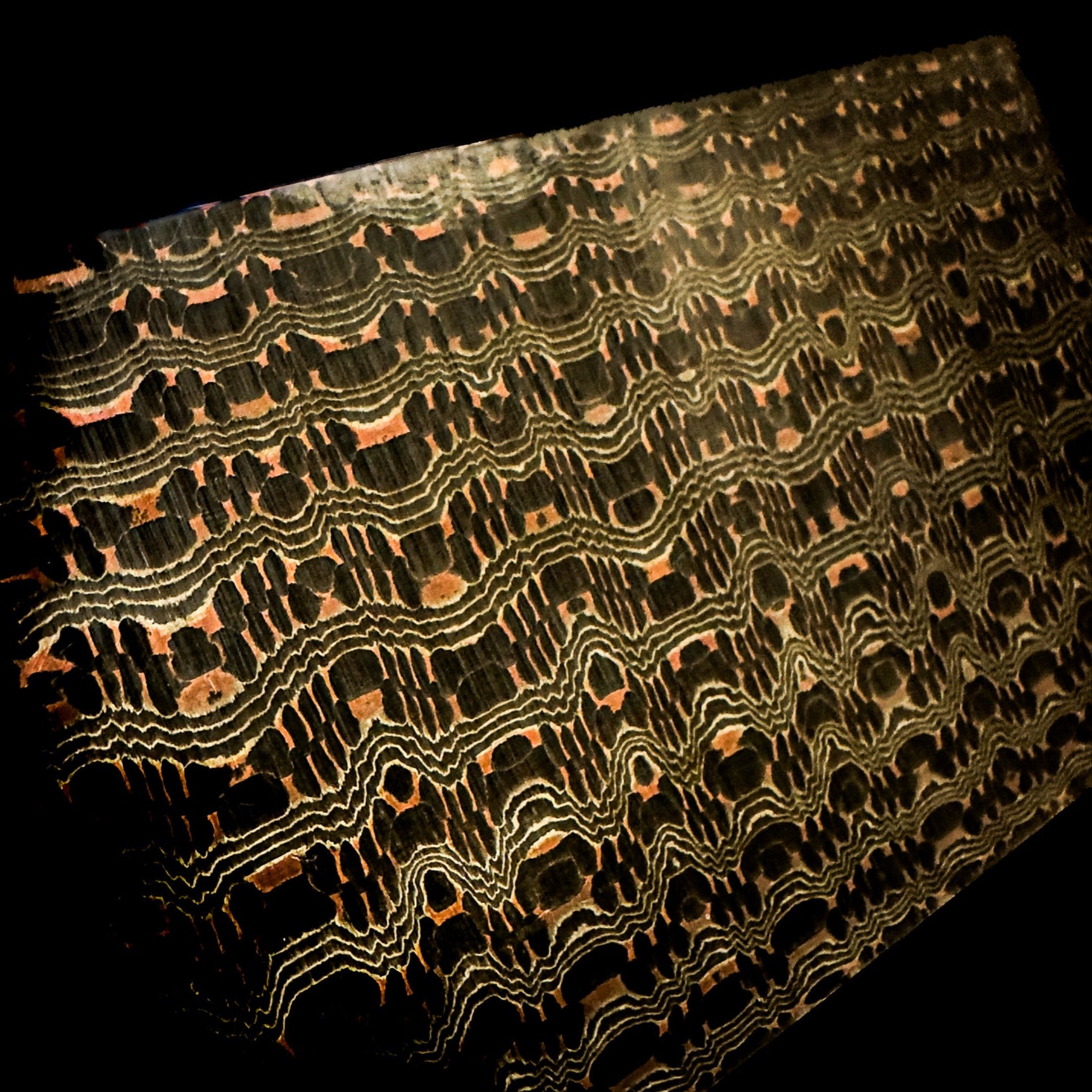 Copperhead San Mai Damascus Billet – O-1 Core, 1075/Nickel & Copper ...